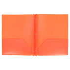 Folder plastic poly Orange 2 pocket with brads prongs | Pala Supply ...