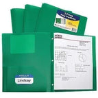Folder plastic poly Green 2 pocket with brads prongs | Pala Supply ...